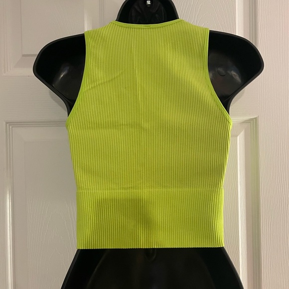 Mystique Boutique | Tops | Neon Green Deep V Crop Top | Poshmark